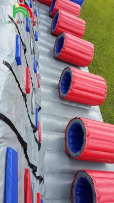 China Padrão de escalada de parede inflável Slide de castelo de salto Obstáculo de diversão Produtos esportivos Curso de obstáculos de terra inflável à venda