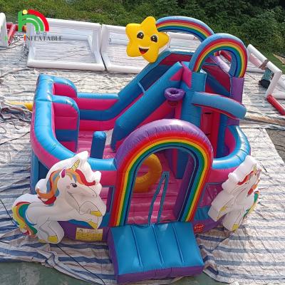 China Bouncer inflável Combo Curso de obstáculos Bounce Castelo Casa com escorregadores Bole Pit Escalado Blower Obstáculos à venda