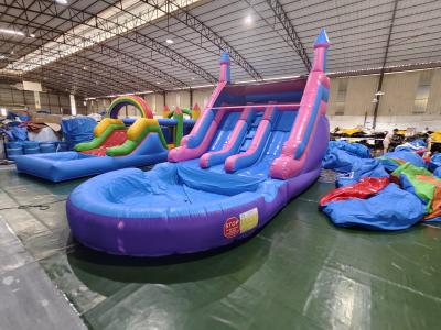 中国 人気 商用 ダブル レーン 充電式 水上 スライド プール 水上 スライド 子供 と 大人 の ため の 充電式 販売のため