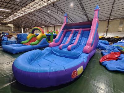 Cina Popolare commercio doppia corsia scivoli gonfiabili con piscina scivoli gonfiabili per bambini e adulti in vendita