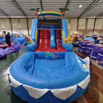 Cina Commerciale PVC gonfiabile scivolo d'acqua combinato con piscina in vendita