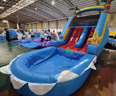 Cina Commerciale PVC gonfiabile scivolo d'acqua combinato con piscina in vendita