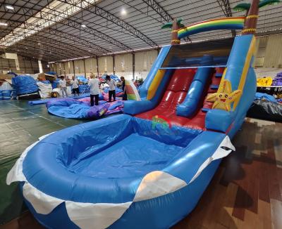 Cina Commerciale PVC gonfiabile scivolo d'acqua combinato con piscina in vendita