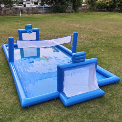Cina Gioco sportivo gonfiabile in PVC Blu Gioco d'acqua gonfiabile pallavolo rete Campo di calcio Campo di calcio Campo di arena Campo di calcio gonfiabile Campo in vendita