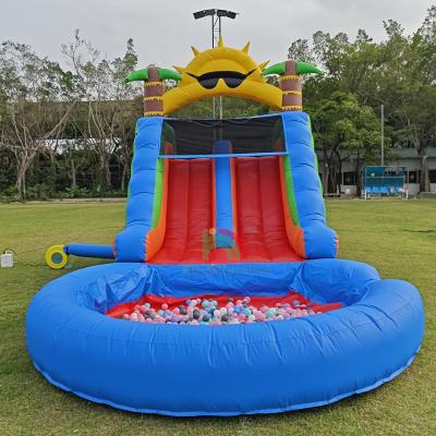 Cina Doppio binario PVC Slide gonfiabile combinato con piscina Slide gonfiabili in vendita