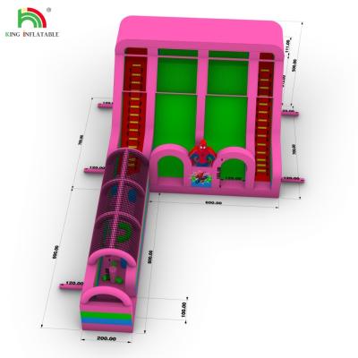 China Commercial Grade PVC  Spider-Man Waterslide Inflatable Bounce House Combo Obstacle Course Slide Inflatable Water Slide for sale