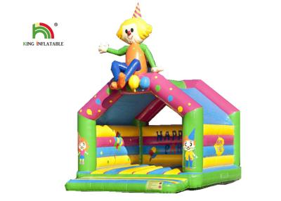 China 6.3 X 5.0m Colorful Inflatable Clown Bouncy Castle House For Commercial for sale
