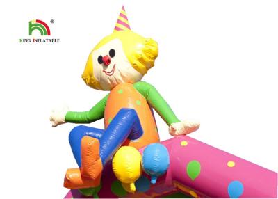 China 6.3 X 5.0m Colorful Inflatable Clown Bouncy Castle House For Commercial for sale