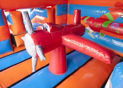 China Red Plane Inflatable Jumping Castle With Bouncer Fire Retardant Plato 0.55mm Pvc Tarpaulin for sale
