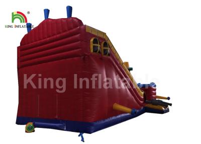 China Red Inflatable Jumping Castle With Blower For Toddler / Pirate Ship Combo Bouncer Slide for sale