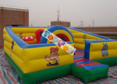 China Kids Play Games Inflatable Playground / Fun City with 0.45mm - 0.55mm PVC tarpaulin for sale