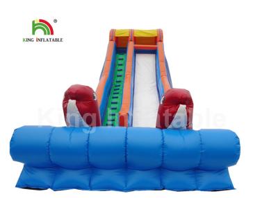 China 10m High Giant Red Fish Inflatable Water Slide With Staircase For Children for sale