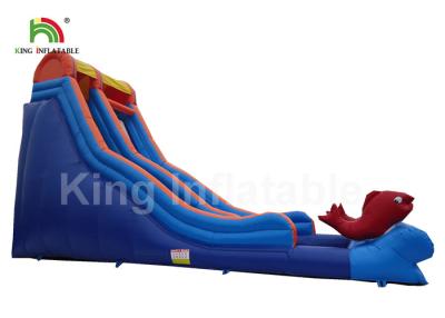 China 10m High Giant Red Fish Inflatable Water Slide With Staircase For Children for sale