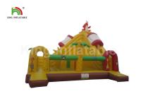 China Customized Size Yellow Inflatable Combo Bounce House / Fun Run Obstacle Course for sale