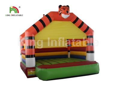 China Castelo de salto inflável do leão-de-chácara do tigre alaranjado de encerado do PVC para o divertimento exterior à venda
