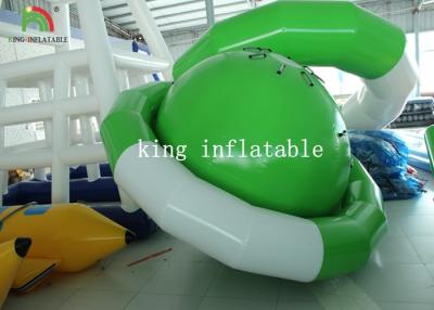 China Green / White UFO Shape PVC Tarpaulin Inflatable Floating Saturn Water Toy For Climbing for sale