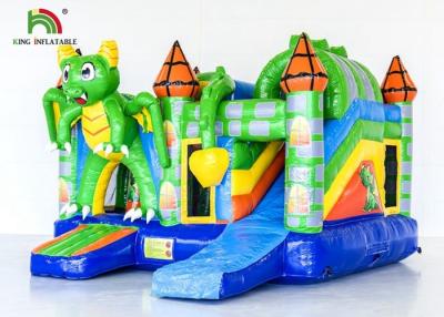 Cina Buttafuori gonfiabili dei bambini combinati/castello di salto drago gonfiabile di verde in vendita
