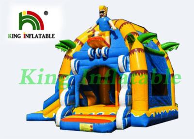 China Castelo de salto inflável amarelo/azul de Mutifun com corrediça equipou o ventilador habilitado do CE à venda