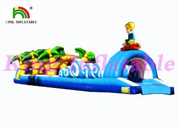 Cina scorrevole gonfiabile a senso unico lungo di slittamento N di 18m con la pompa di aria OEM giallo/blu in vendita
