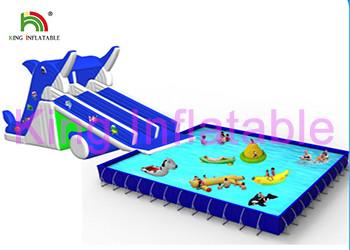 China De blauwe/Witte Opblaasbare Multipret van Waterparken in Dia, Pool en Waterspeelgoed Te koop