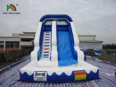 Cina acquascivolo gonfiabile a senso unico della tela cerata del PVC di 0.55mm con colore blu/bianco dello stagno in vendita