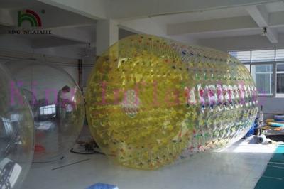 China 2.4m Dia Inflatable Water Rolling Toy For Kids Yellow PVC Inflatable Water Roller for sale