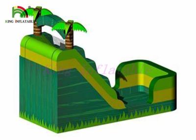 China Adultos infláveis verdes da categoria comercial do parque de diversões secam o logotipo do costume da corrediça à venda