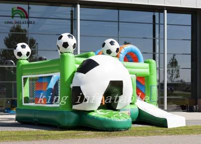 China Colorful Tarpaulin Inflatable Football Bouncer Combo Soccer Dry Slide And Obstacles for sale