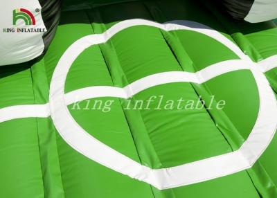 China Colorful Tarpaulin Inflatable Football Bouncer Combo Soccer Dry Slide And Obstacles for sale