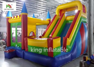 China OEM Backyard Inflatable Jumping Castle With Dry Slide Logo Printed for sale