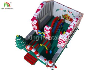 中国 赤く/白い色のビジネスのためのクリスマス ツリーが付いている膨脹可能な弾力がある城の家 販売のため