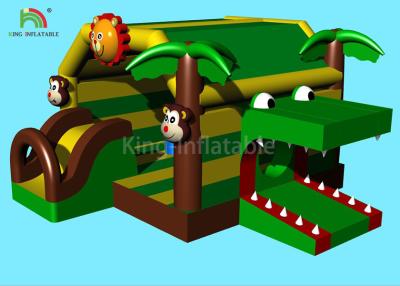 China 5.5 m Animal Forest Theme Inflatable Castle Bouncer Crocodile Jumping Bounce House for sale