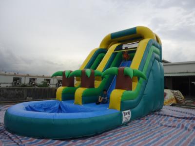 China Unti-riptured Commercial Inflatable Water Slides With Swimming Pool for sale