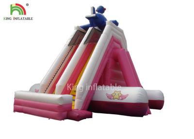 Cina Parco di divertimenti all'aperto su misura dell'acquascivolo gonfiabile della tela cerata del PVC di rosa di dimensione per i bambini in vendita