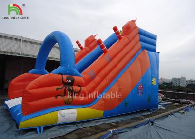 China Red Blue PVC Tarpualin Inflatable Dry Slide Puncture - Proof For Kindergarten for sale