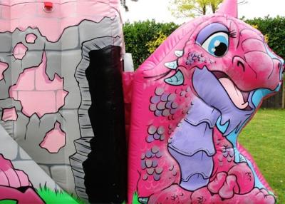 Cina Principessa Combo Inflatable Bounce House del fumetto del drago di rosa del PVC con il tetto scherza il gioco in vendita
