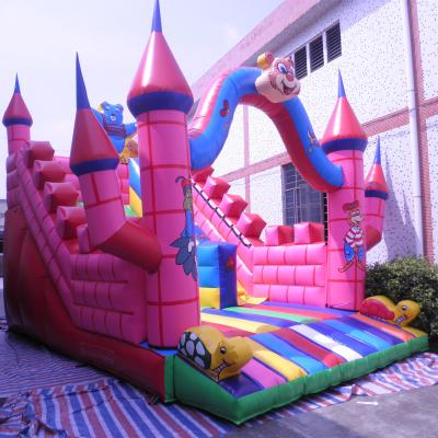 China Personalize o castelo de salto inflável com o encerado inflável do PVC do leão-de-chácara das crianças da corrediça à venda