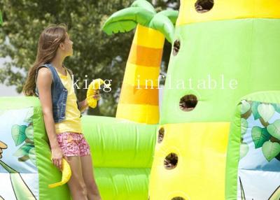 China Jungle Theme Monkey Inflatable Climbing Tower Wall With Trees for sale