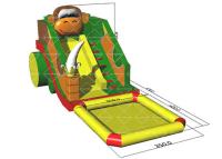 China 9m Long Inflatable Monkey Water Slide With Removable Pool for sale