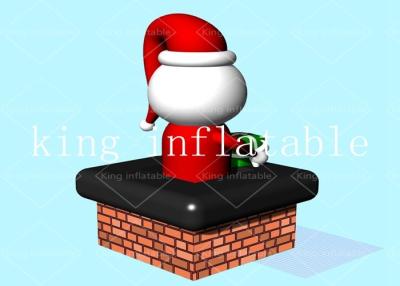 China Silk Printing 0.8mm Inflatable Santa Claus For Yard Decoration for sale
