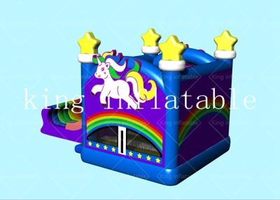 China PVC Tarpaulin OEM Unicorn Rainbow Inflatable Bouncer Castle for sale