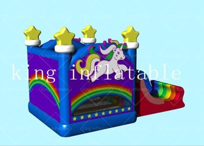 China PVC Tarpaulin OEM Unicorn Rainbow Inflatable Bouncer Castle for sale