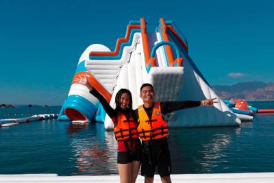 China Unicorn Theme Inflatable Floating Aqua Water Park Digital Printing for sale