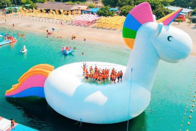 China Unicorn Theme Inflatable Floating Aqua Water Park Digital Printing for sale