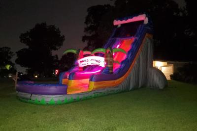 China Custom Design Inflatable Water Slide With LED Light For Rental Business for sale