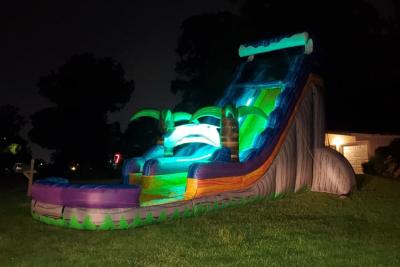 China Custom Design Inflatable Water Slide With LED Light For Rental Business for sale