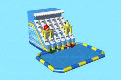Cina Acquascivolo gonfiabile del fuoco di colore su ordinazione all'aperto del ghiaccio con la piscina in vendita