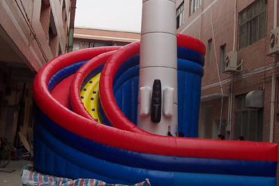 China Rotating Inflatable Water Slide With Rocket Outdoor Moonwalk Waterslide Sliding Fun for sale