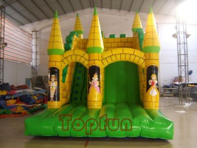 Cina Il castello di salto gonfiabile del cereale dell'oro, fa scorrere il bello castello della tela cerata del PVC di 0.55mm in vendita