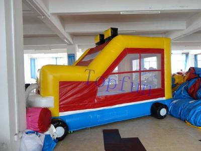 中国 家族の膨脹可能な跳躍の城 3 x 1.5m のオフロード車の黄色/赤い警備員 販売のため